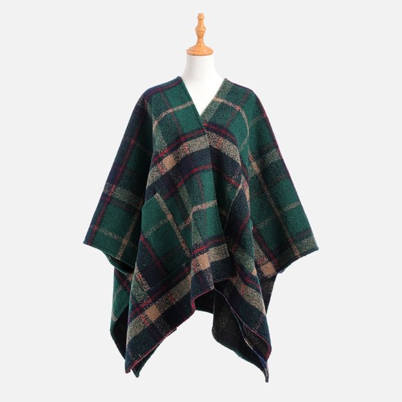 Accessories | Plaid Check Patterned Ruana | Poshmark